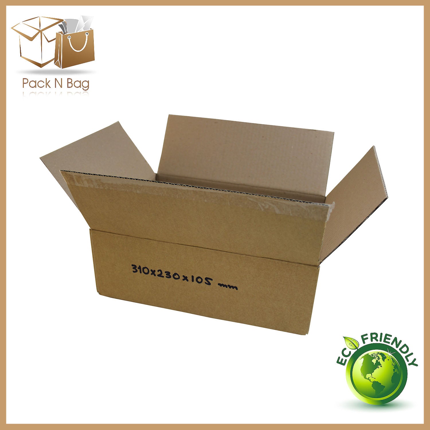 310x230x105mm (100pcs) - Brown RSC Boxes – PackNBag